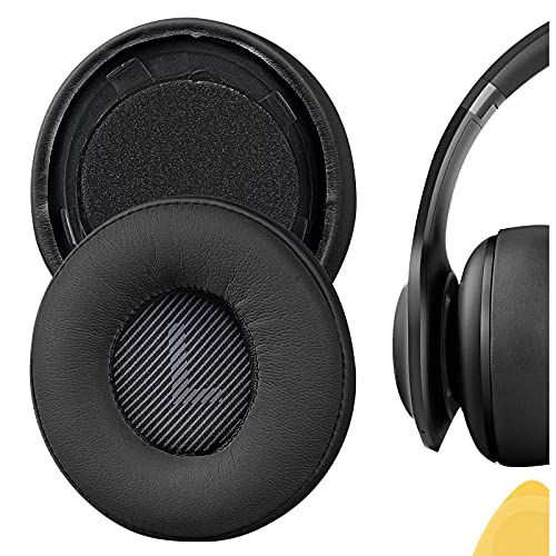 Geekria QuickFit Protein Leather Replacement Ear Pads for JBL Everest Elite 300, V300NXT Headphones Ear Cushions, Headset Earpads, Ear Cups Repair Parts (Black)