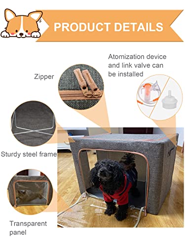 YHWD Pet Dog Cat Oxygen ICU Cage, 100L Puppy Incubator, PET Brooder Nursery, Puppy Nncubator for Cough Breathing Treatment Nebulization Box (Contains only Box)