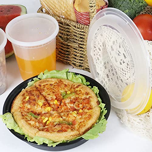 HYMEEE 48oz round food salad bowls with lids reusable takeout large meal prep containers BPA free to go freeze bento lunch boxes microwave dishwasher safe 10Pack
