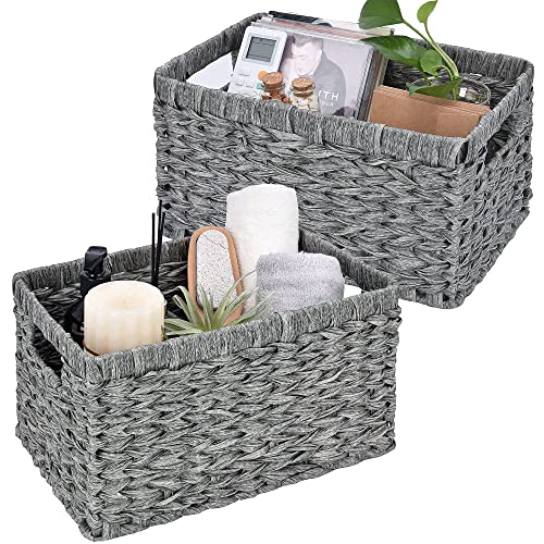 GRANNY SAYS Bundle of 1-Pack Wicker Wastebasket & 2-Pack Wicker Shelf Baskets