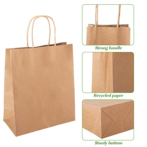TOMNK 40pcs Brown Paper Bags with Handles Mixed Size Kraft Paper Bags, Gift Bags Bulk for Gifts, Shopping, Packaging, Merchandise, Grocery and Craft (4 Sizes)