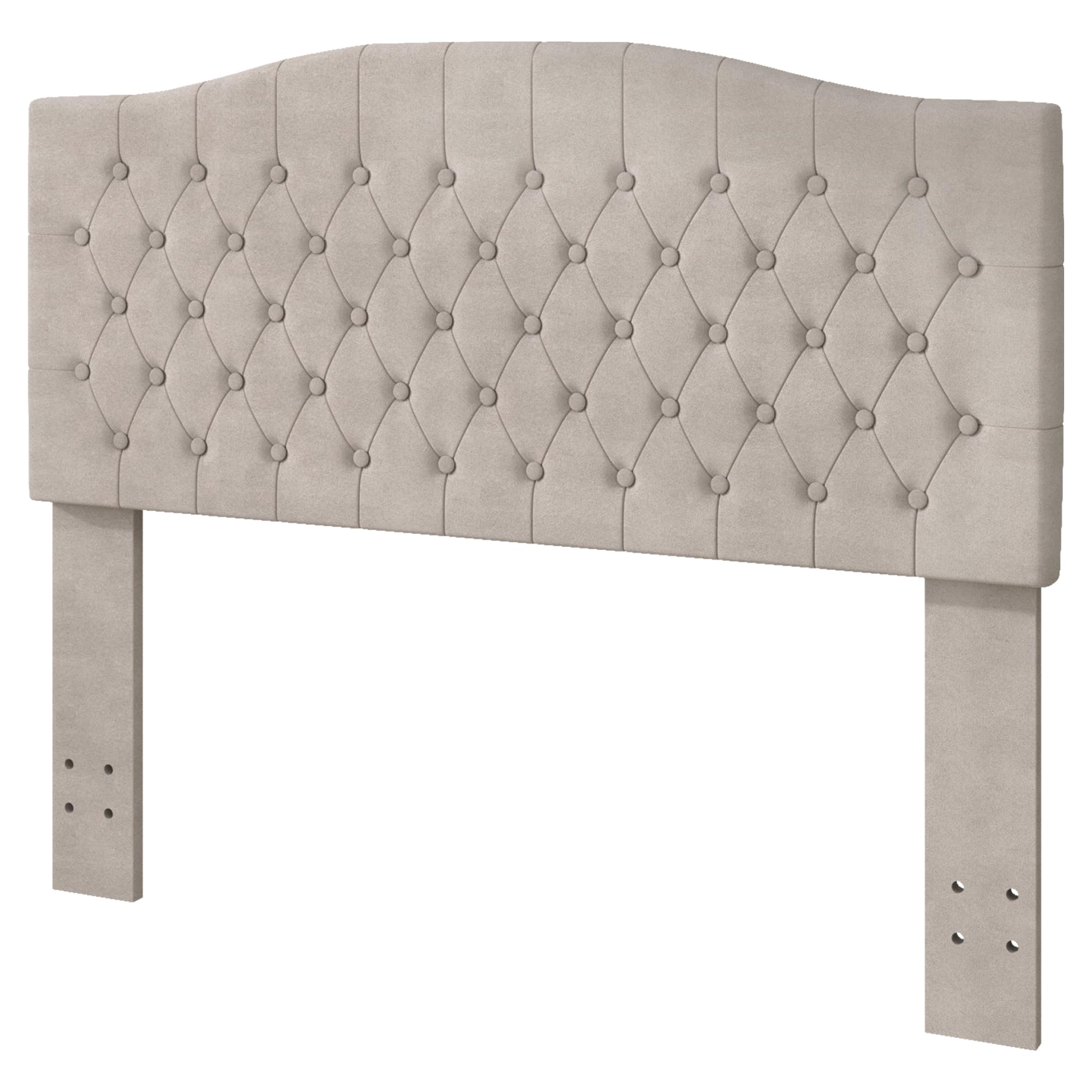 Befurtori Queen Headboard Only, Upholstered Headboard Queen for Adjustable Bed Velvet Tufted Queen/Full Size Wall Mounted Headboard with Solid Wood Legs Head Board, Taupe