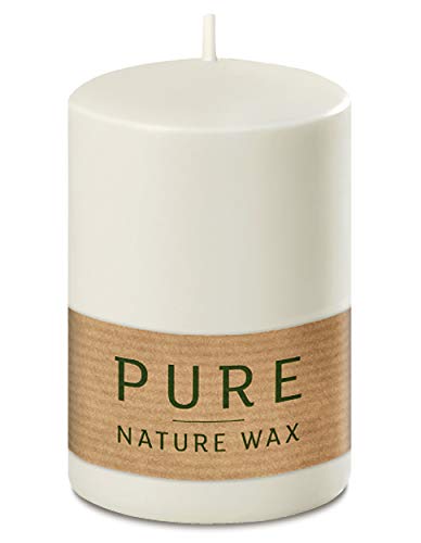 Hyoola Pure Natural Pillar Candles - Made of 100% Natural Wax - Paraffin Free - 2.3 x 3.5 Inch - White Pillar Candles - 4 Pack