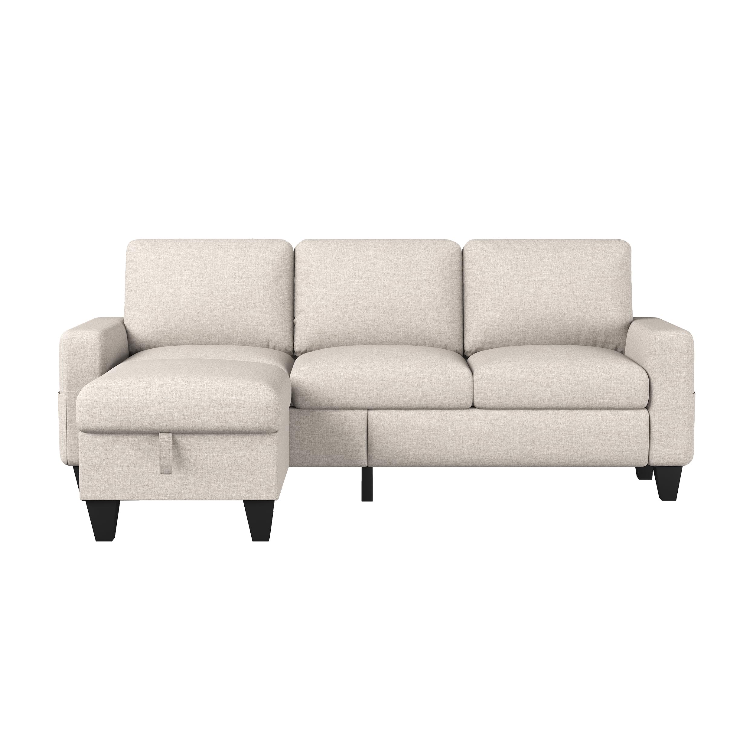 Youmumeub Sectional Sofa, L Shaped Couches for Living Room with Movable Ottoman Small Beige Sofas Modular Furniture Set for Apartment Small Space Loft