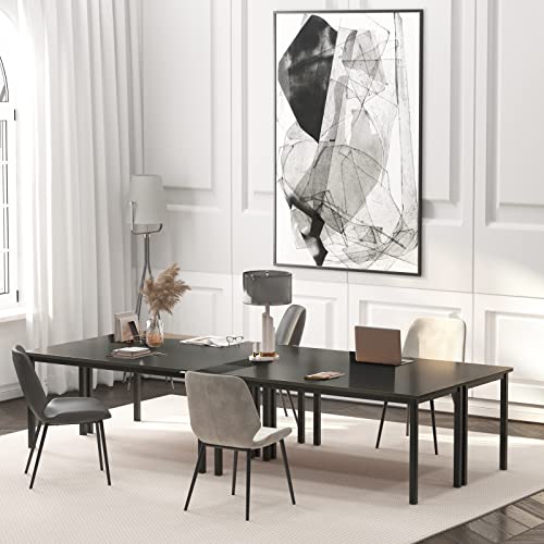 sogesfurniture 62.9 inches Office Desk Computer Desk Gaming Desk Computer Table Sturdy Writing Workstation for Home Office, Black