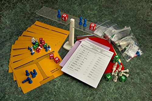 Hands-On Equations® Class Set for Teacher and 20 Students. Includes The Teacher Demonstration Balance Scale and Game Pieces and 20 Sets of Student Manipulatives. Grade 3 and up.