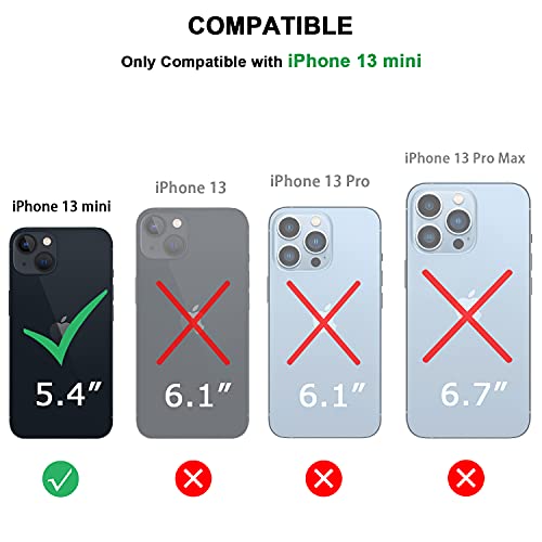 TENDLIN Compatible with iPhone 13 Mini Case Wood Grain with Carbon Fiber Texture Design Leather Hybrid Case Compatible for iPhone 13 Mini 5.4-inch Released in 2021 Black