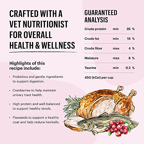 The Honest Kitchen Whole Food Clusters Grain Free Chicken & Fish Dry Cat Food, 4 lb Bag