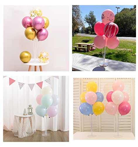 2 Sets of Balloon Stand Kits 28'' balloon arch kit with base, Reusable Clear Balloon Column Stand kit for Table, Including Glue, Tie Tool, Flower Clips, for Home Outdoors Birthday Wedding Party Decorations (2 set)