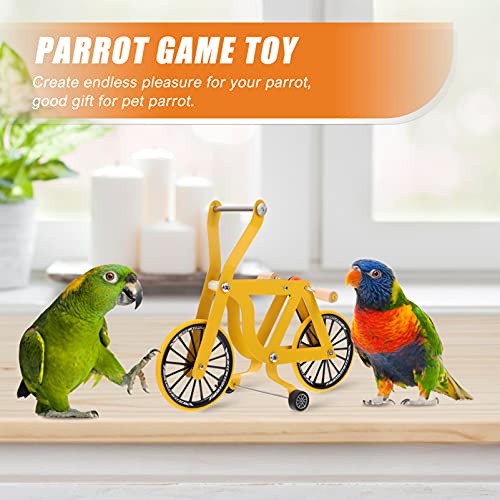 balacoo Bird Toys Parrot Training Playthings Mini Bicycle Bike Funny Bird Intelligence Toy Supplies for Parakeet Macaws Conures Yellow 15. 5x10x12. 5cm Conure Toys
