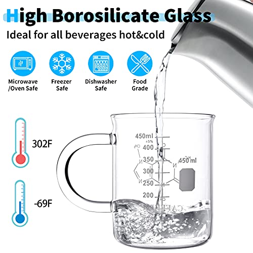 PSZEZNZ Caffeine Beaker Mug,Caffeine mug, Funny coffee mug,Coffee Mugs,Measuring for Coffee, Graduated Beaker Mug with Handle16 oz (450ml)