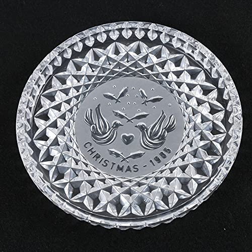 Waterford Crystal 12 Days of Christmas 8-inch Platter Plate 1985, 2 Turtle Doves