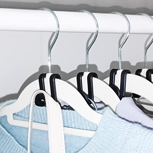 Clothes Hanger Connector Hooks 60 PCS, Hanger Extender Clips, Heavy Duty Plastic Connection Hooks, Space Saving Cascading Hanger Hooks for Organizer Closet, Black