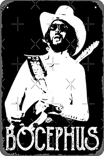Bocephus - Hank Williams Jr - White Stencil Poster 12" X 8" Vintage Metal Tin Sign Home Decor Garage Man Cave Wall Art