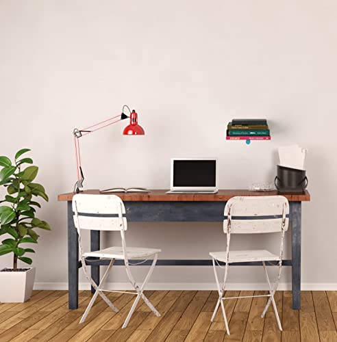 Uqayu Invisible Floating Bookshelf with Decorative Wooden Rod, Heavy Duty Wall Mounted Metal Book Organizer Shelf, for Home, Office, Study, Livingroom, Bedroom, Library (1, Blue)