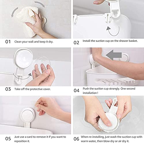 LEVERLOC Corner Shower Caddy & Soap Dish Suction Cup NO-Drilling Removable Bathroom Shower Shelf Heavy Duty Caddy Organizer Waterproof & Oilproof for Bathroom & Kitchen - White