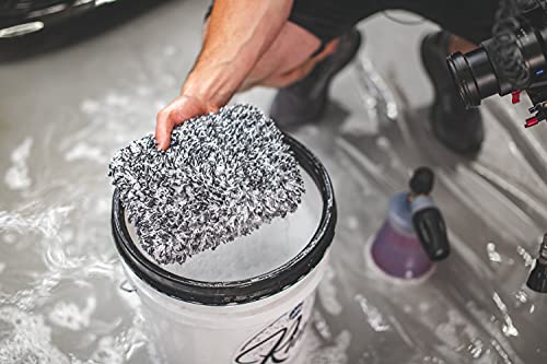 The Rag Company - The Cyclone Ultra Wash Mitt + Cyclone Ultra 6x8 Wash Pad Combo Pack - Microfiber Blend, Twist Loop Interior Liner Ideal for Foam, Soap + Bucket, & Rinseless Washing Methods