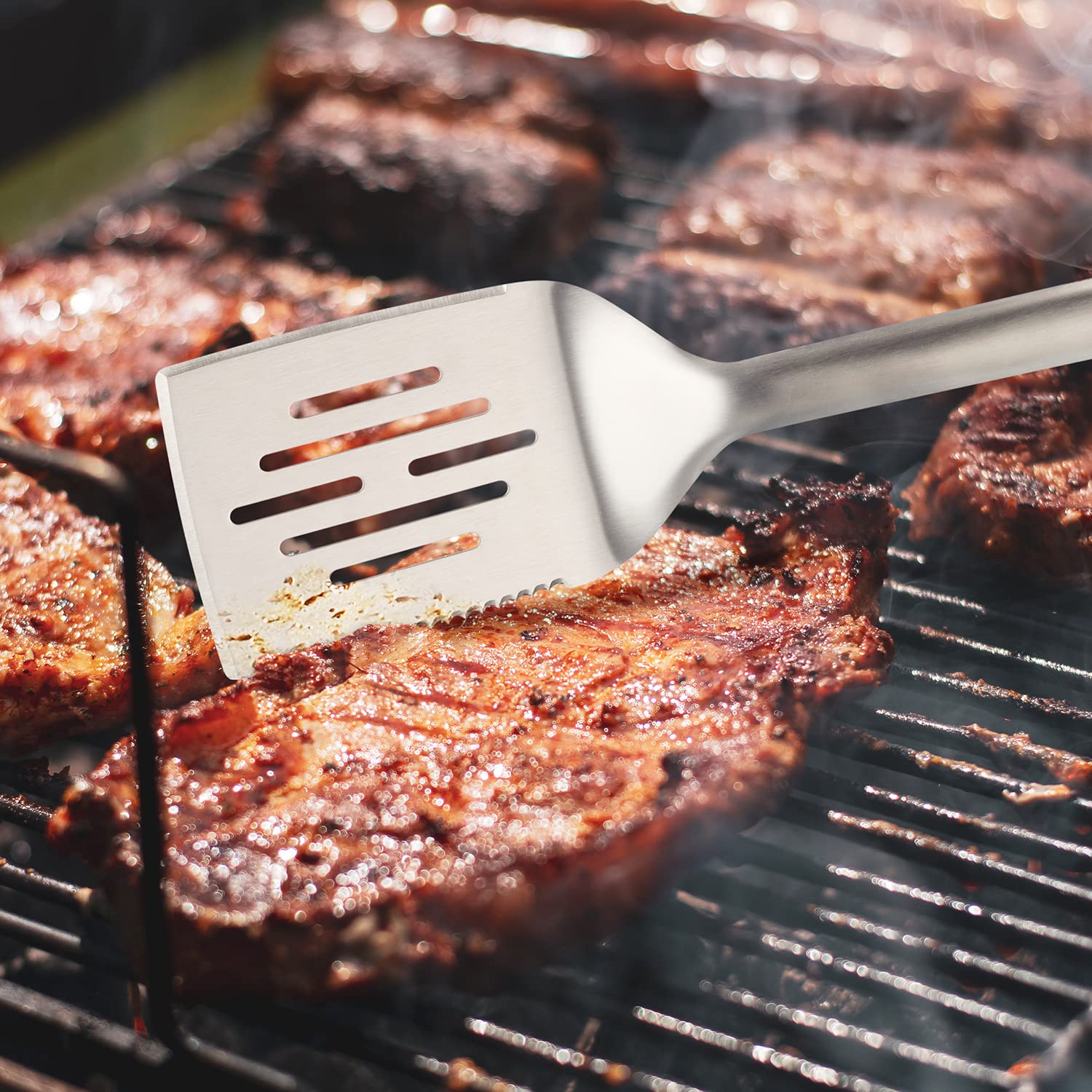 HomeEase BBQ Grill Tool Set- Stainless Steel Barbecue Grilling Accessories with 6 Utensils and Carrying Case