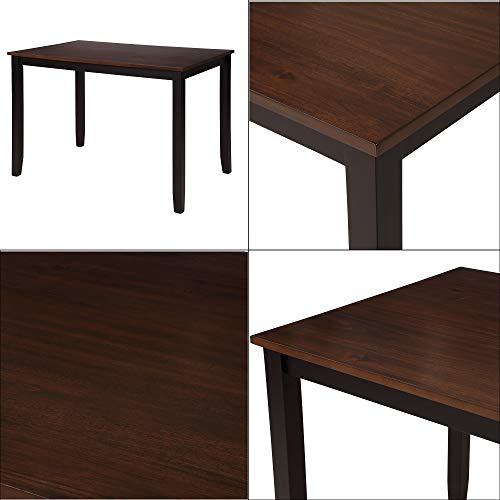 Harper & Bright Designs Dining Table Set, 5 Piece Kitchen Dining Table Set, Wooden Dining Table and Chair Set, Kitchen Dining Room Furniture (Black+Cherry)