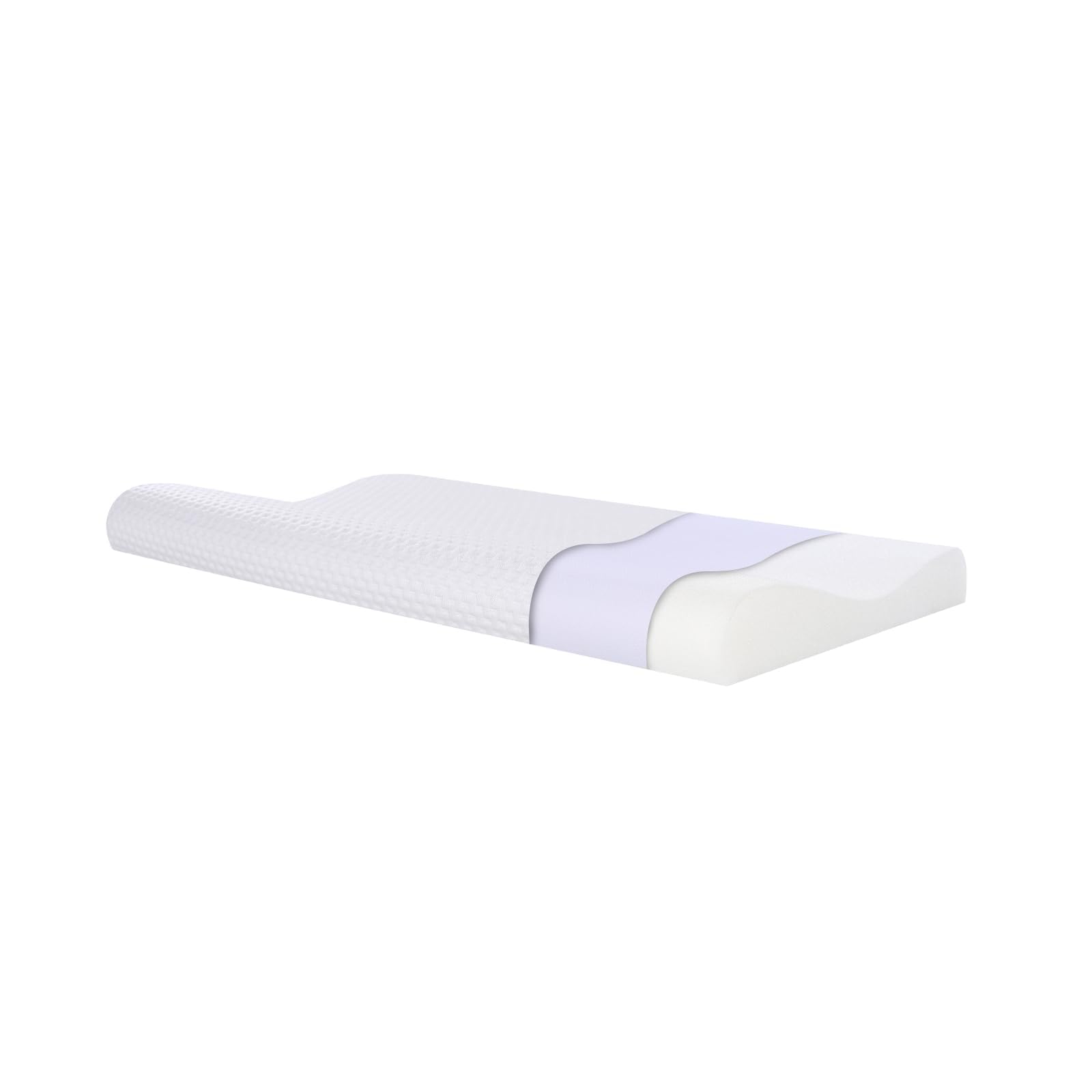 SUQ I OME Slim Sleeper-Thin Memory Foam Pillow for Sleeping,1.9'' to 2.4 '' Thin & Low Cervical Profile, Soft, for Neck Pain, Stomacher, Back and Side Sleeper(23.6x13.7x2.4/1.9 inch,White)