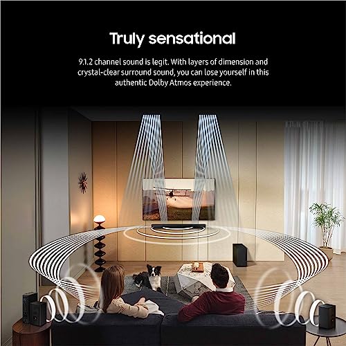 SAMSUNG HW-Q910C 9.1.2ch Soundbar w/ Wireless Dolby Audio, Rear Speaker Included, Q-Symphony, SpaceFit Sound Pro, Adaptive Sound, Game Mode Pro, Airplay 2 with Alexa Built-In