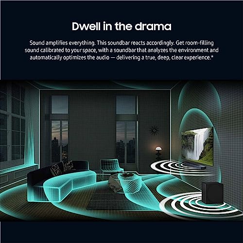 SAMSUNG HW-Q910C 9.1.2ch Soundbar w/ Wireless Dolby Audio, Rear Speaker Included, Q-Symphony, SpaceFit Sound Pro, Adaptive Sound, Game Mode Pro, Airplay 2 with Alexa Built-In