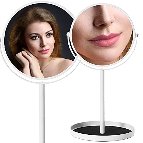 Ettori Shower Mirror Fogless for Shaving with Razor Holder, 1X and 5X Makeup Mirror Dual Sided Vanity Mirror