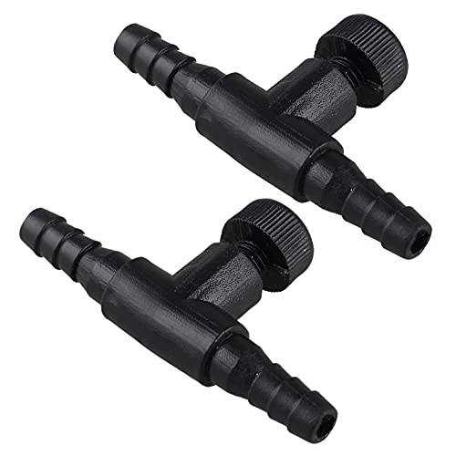 DFsucces Aquarium Control Valves,10 Pack T Shaped Control Valve,Single Way Plastic Air Flow Control Regulator,for Fish Tank Pump 4mm ID Tubing