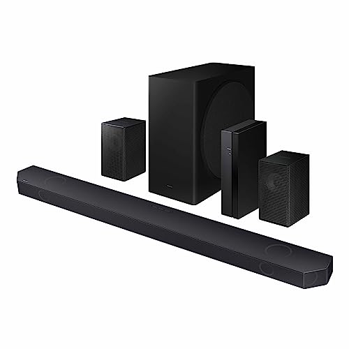 SAMSUNG HW-Q910C 9.1.2ch Soundbar w/ Wireless Dolby Audio, Rear Speaker Included, Q-Symphony, SpaceFit Sound Pro, Adaptive Sound, Game Mode Pro, Airplay 2 with Alexa Built-In