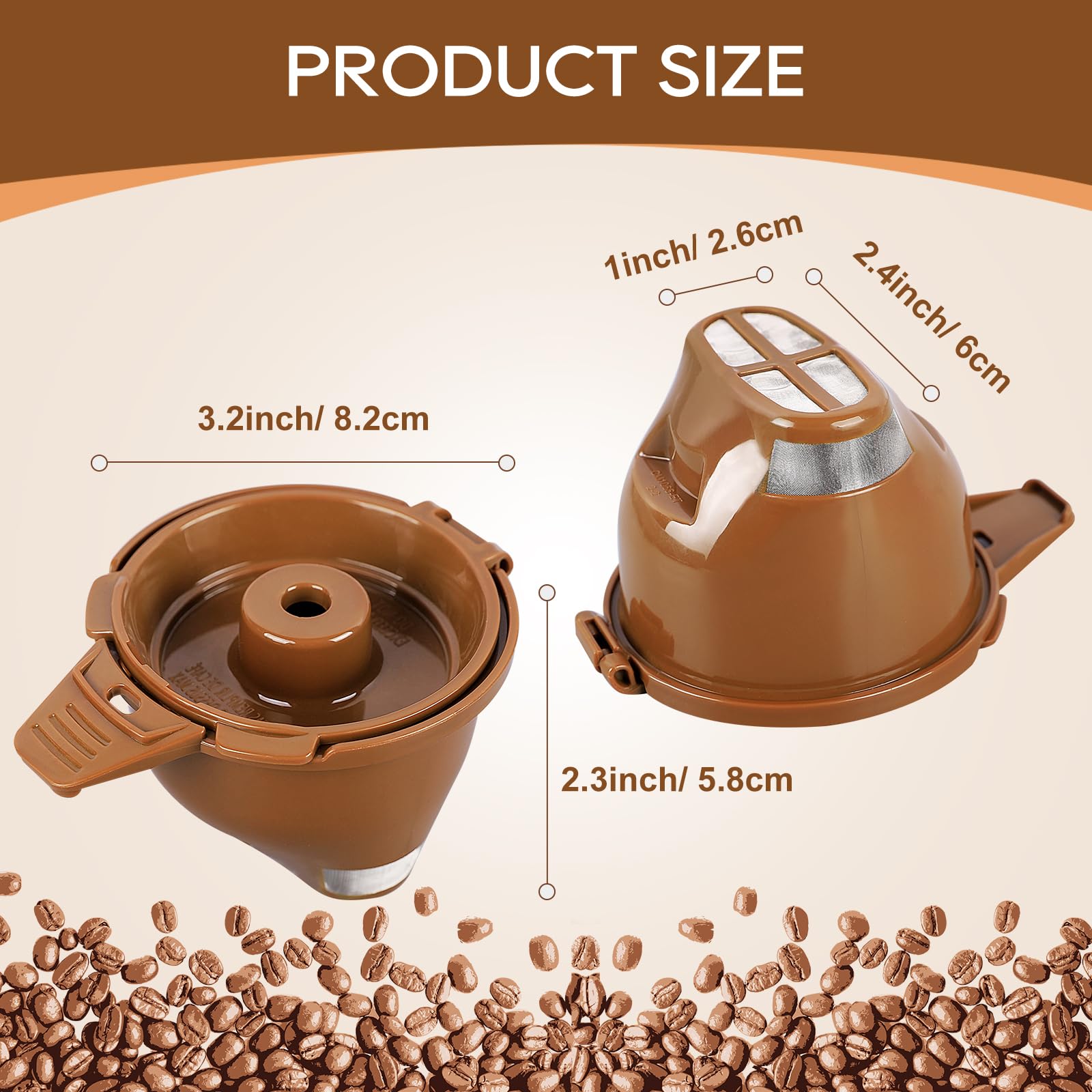 KEEPOW Reusable Single Serve Coffee Filter Coffee Brew Basket for Hamilton Beach FlexBrew Coffee Maker Models 49974 49975 49976 49979 49950 49966 49957 49954 49947 49940 Filter Part, 1 Pack, Brown