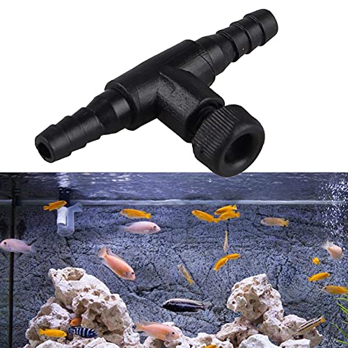 DFsucces Aquarium Control Valves,10 Pack T Shaped Control Valve,Single Way Plastic Air Flow Control Regulator,for Fish Tank Pump 4mm ID Tubing