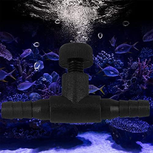 DFsucces Aquarium Control Valves,10 Pack T Shaped Control Valve,Single Way Plastic Air Flow Control Regulator,for Fish Tank Pump 4mm ID Tubing
