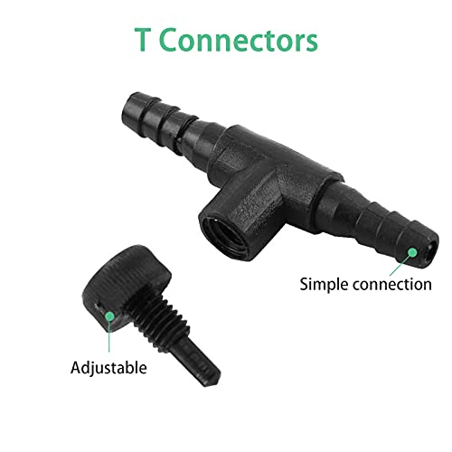 DFsucces Aquarium Control Valves,10 Pack T Shaped Control Valve,Single Way Plastic Air Flow Control Regulator,for Fish Tank Pump 4mm ID Tubing