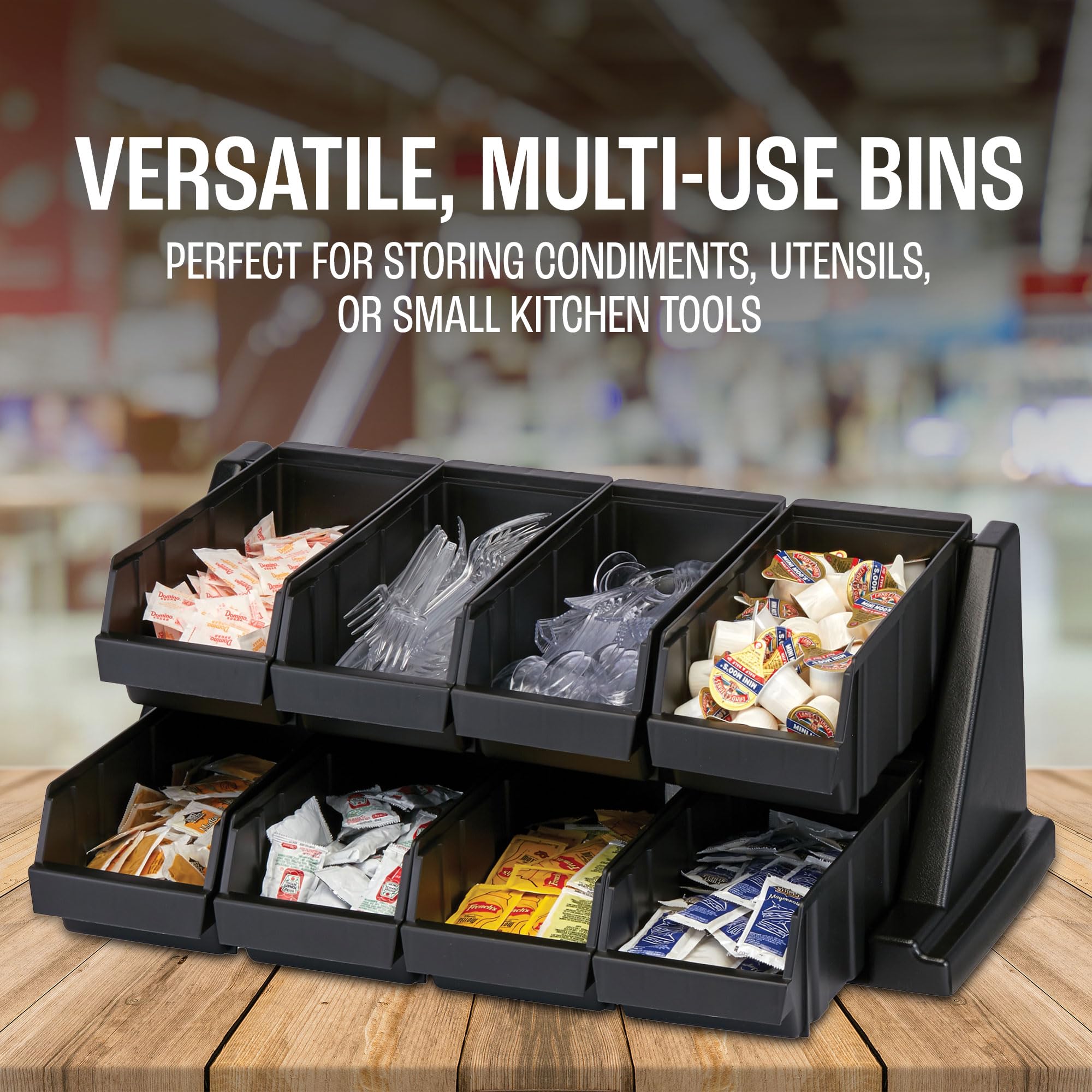 Cambro 8RS8110 Versa Black 8-Bin Organizer Rack Case of 1