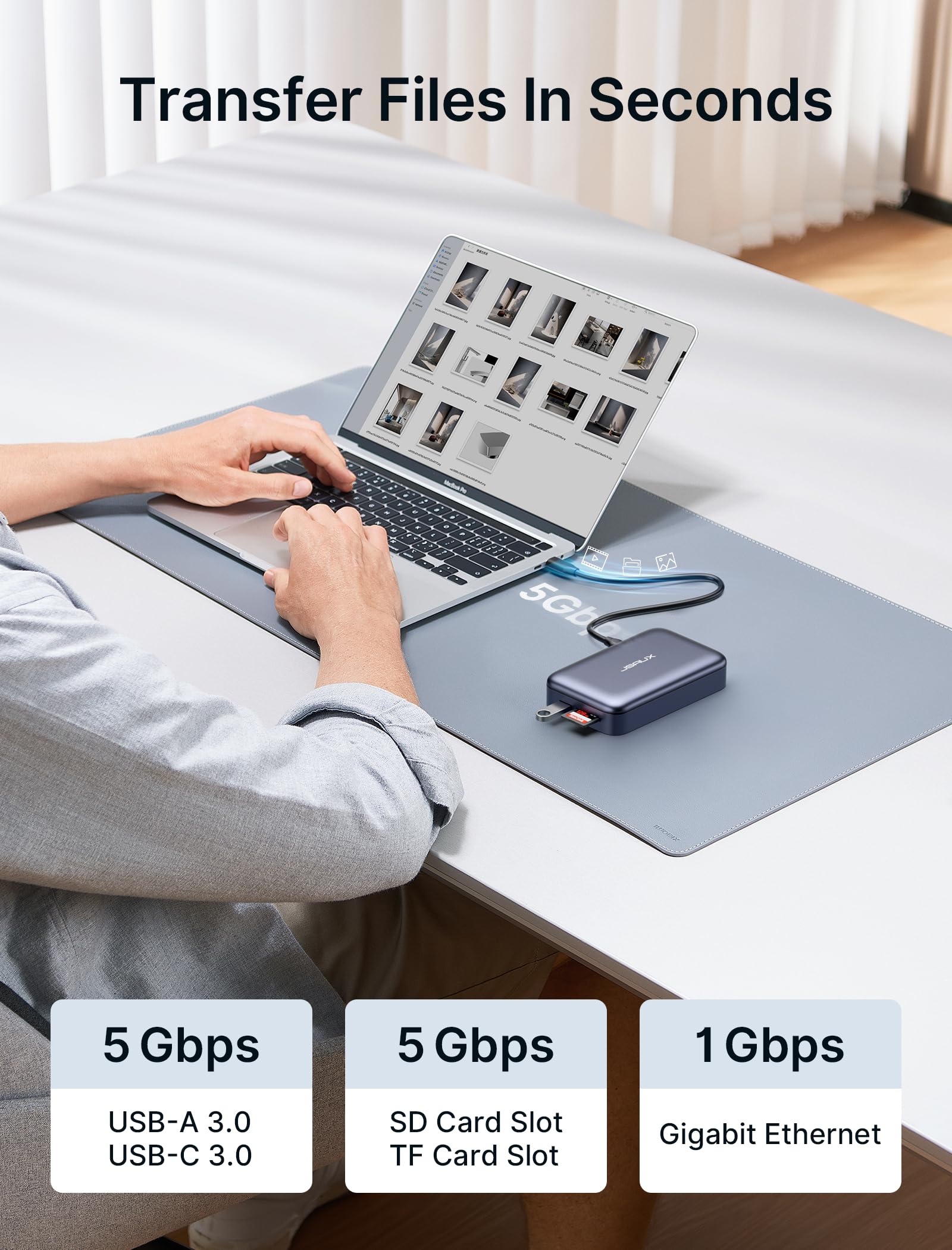 JSAUX Docking Station Compatible with Steam Deck ROG Ally Laptop, 10 in 1 Steam Deck Dock with 4K HDMI, 100W PD, USB 3.0, 1000Mbps LAN, SD/TF, Audio for MacBook/Lenovo/Dell/HP/Steam Deck/ROG Ally