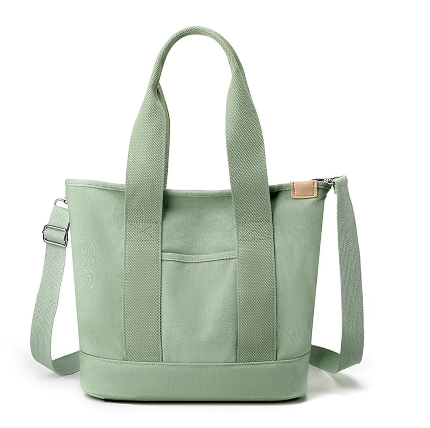 Large Tote Bag for Women,Canvas Totes Bags with Pockets,Crossbody Purse Hobo Handbag with Zipper,Shoulder Satchel Messenger Bag with Compartments for Work,Shopping,Beach,with Long Strap,2 Sizes
