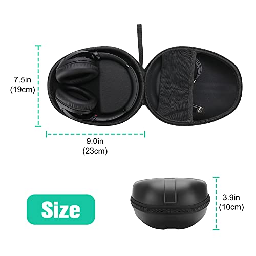 ProCase Headphone Case for Sony Beats Philips Bose JBL Maxell Panasonic, Audio Technica and More, Travel Carrying Bag with 2 Earpad Covers for Over Ear Headphones –Black