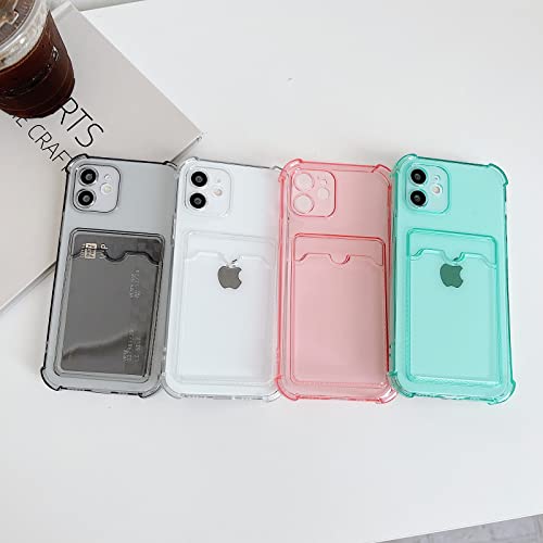 Tuokiou Clear Wallet Phone Case for iPhone 11, Upgrade Clear Card Slot Case, Slim Fit Protective Soft TPU Shockproof Wallet Case with Cute Card Holder Pocket for Apple iPhone11 6.1inch (2019) (Clear)