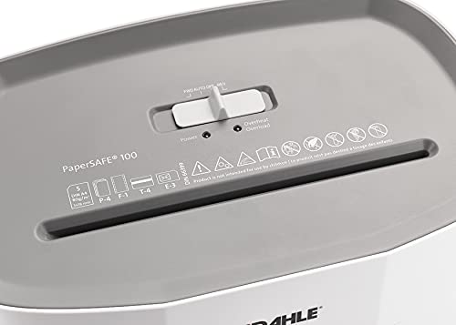 Dahle PaperSAFE PS 100 Paper Shredder, Oil Free, Jam Protection, Security Level P-4, 5 Sheet Max, Shreds Staples, Paper Clips & Credit Cards