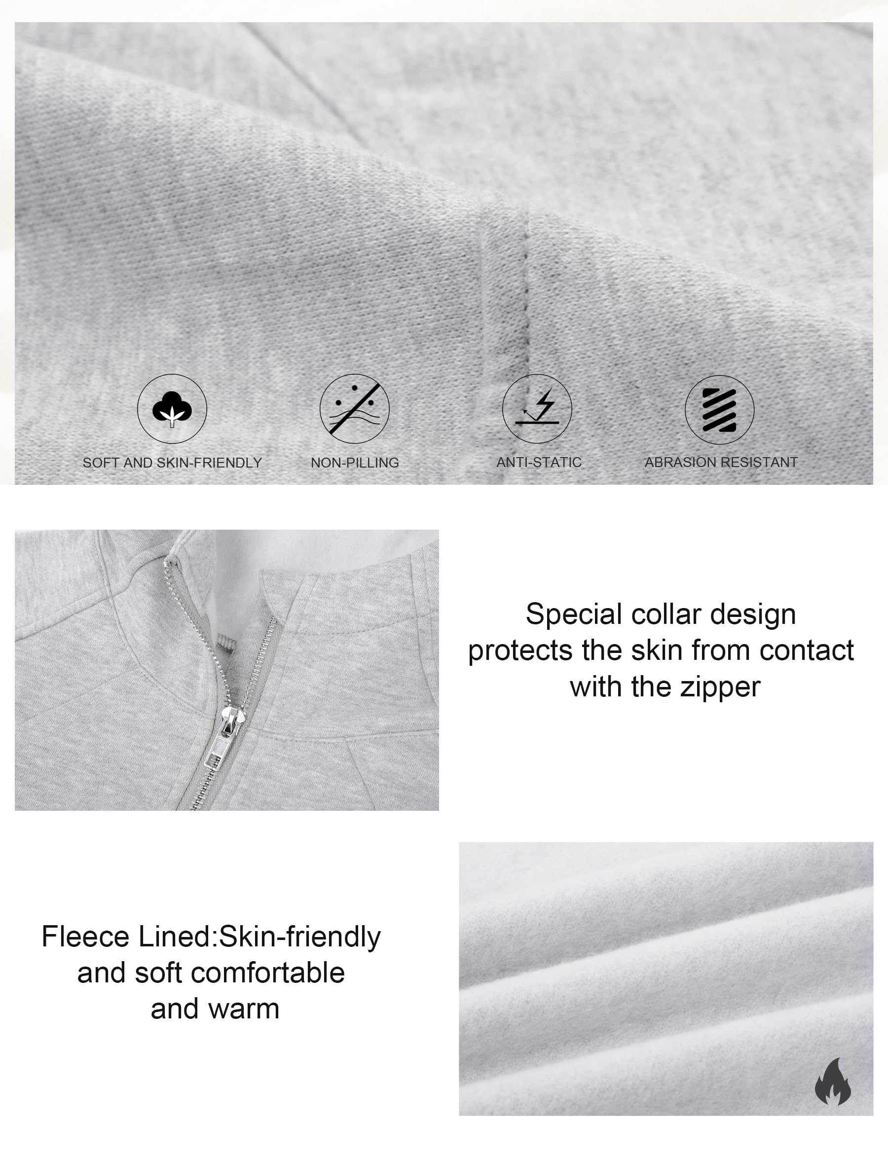 Fengbay Womens Zip Up Cropped Hoodies Fleece Full Zipper Sweatshirts Pullover Scuba Hoodie with Pocket