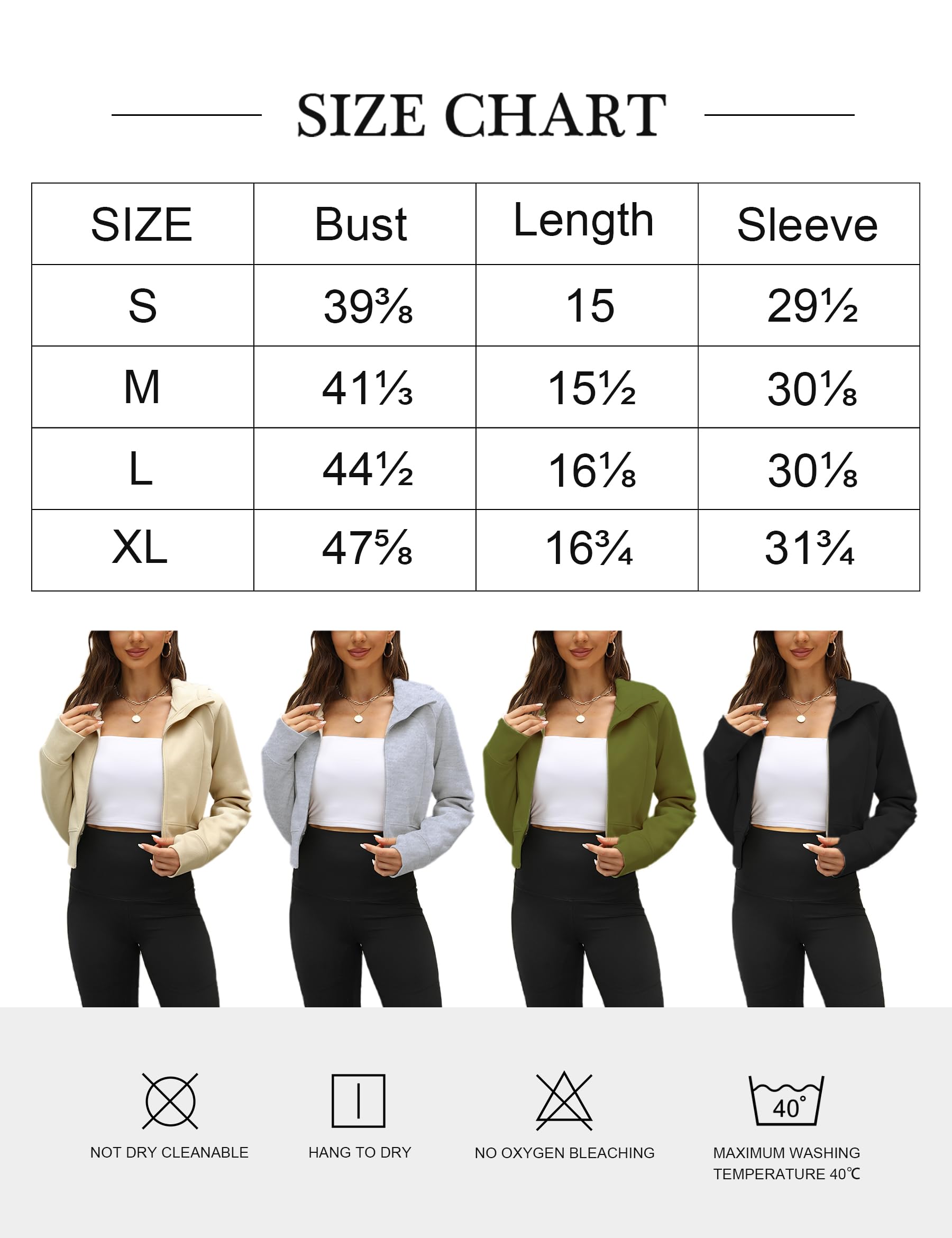 Fengbay Womens Zip Up Cropped Hoodies Fleece Full Zipper Sweatshirts Pullover Scuba Hoodie with Pocket