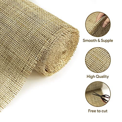 LUSYDECO 24" Width Square Rattan Cane Webbing Roll for Caning Projects Rattan Woven Roll Wardrobe Shoe Square Mesh Material for Cabinet & Door (5 Feet)