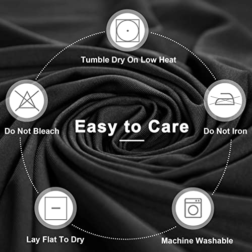 OutdoorLines Fitted Tablecloth Black Table Clothes for 4 Foot Rectangle Table - Elastic Spandex Massage Bed Table Cover, Stretch Wrinkle Free Table Covers for Party, Wedding, Birthday, Banquet, Vendor