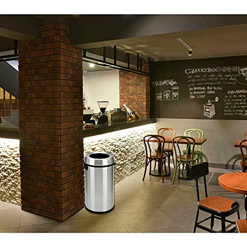 Open Top Trash Can, Commercial Grade, 65L Capacity