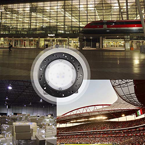 Viugreum 10 Pack 100W UFO LED High Bay Light, IP65 Waterproof 6500K Daylight White LED Warehouse Lighting, Commercial Bay Lighting for Garage Barn Workshop Wet Location
