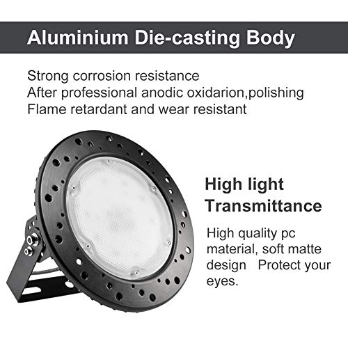 Viugreum 10 Pack 100W UFO LED High Bay Light, IP65 Waterproof 6500K Daylight White LED Warehouse Lighting, Commercial Bay Lighting for Garage Barn Workshop Wet Location