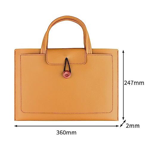 4USALE Leather Laptop Sleeve Case HandBag for Women Business Messenger Bag ShoulderBag (Brown-14)