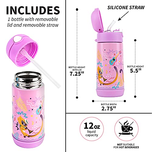 Franco Kids Double Wall Insulated Stainless Steel Water Bottle, 12-Ounce, Sony Vivo