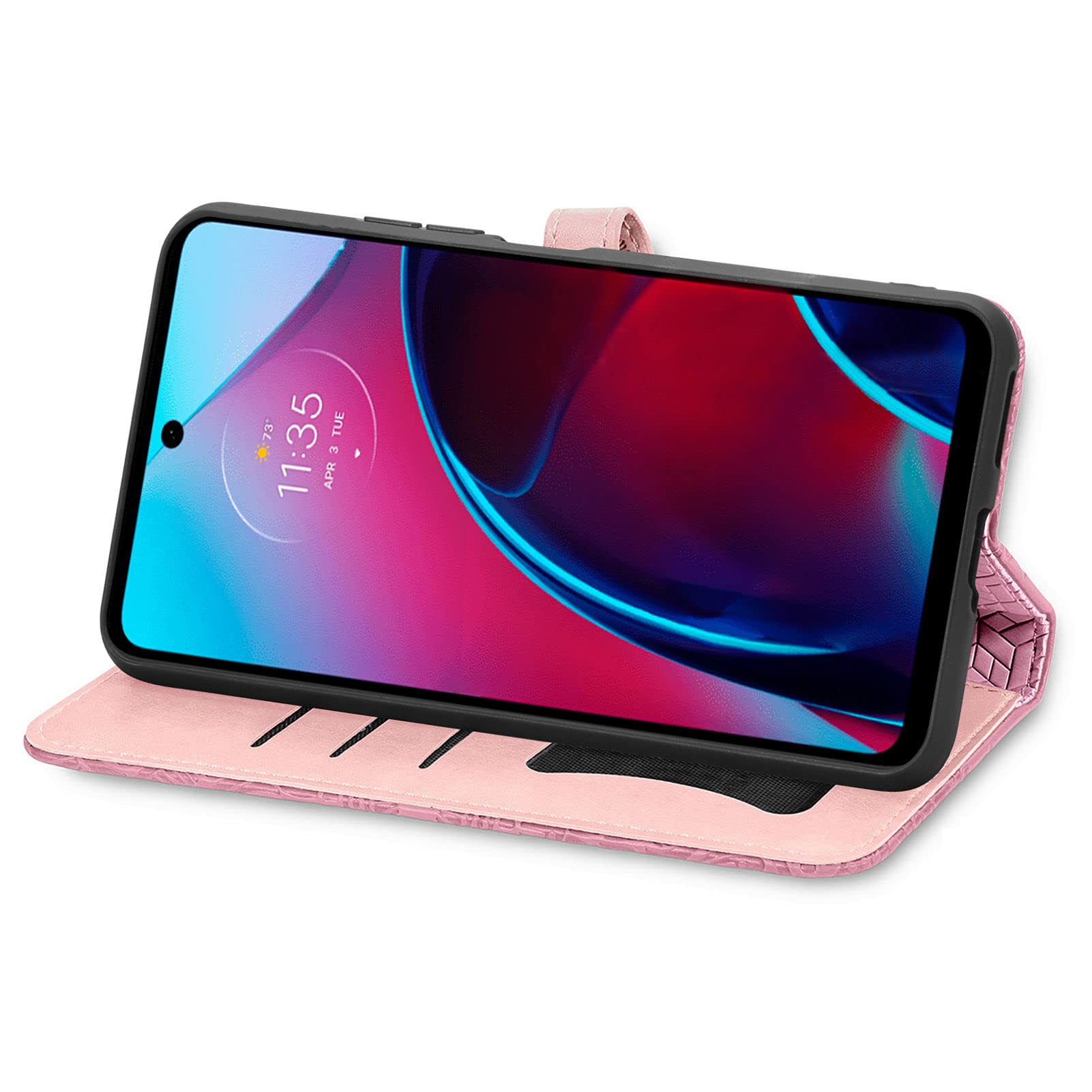 ONV Wallet Case Compatible with Samsung Galaxy S9 Plus -1.5M Adjustable Strap Emboss Feather Flip Phone Case Card Slot Magnet Leather Shell Flip Stand Cover for Samsung Galaxy S9 Plus [MZY] -Pink
