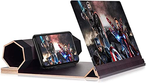12’’ Screen Magnifier for Smartphone – Mobile Phone 3D Magnifier Projector Screen for Movies, Videos, and Gaming – Foldable Phone Stand with Screen Amplifier – Compatible with All Smartphones